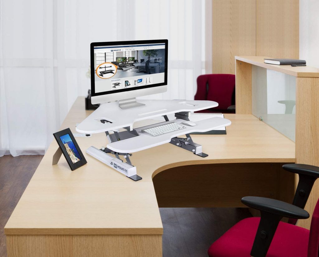 Mount It Height Adjustable Corner Standing Desk Converter Review - Pain ...